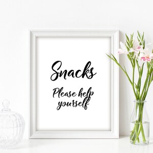 Snacks Printable Sign Please Help Yourself 8x10 and 5x7 Food | Etsy