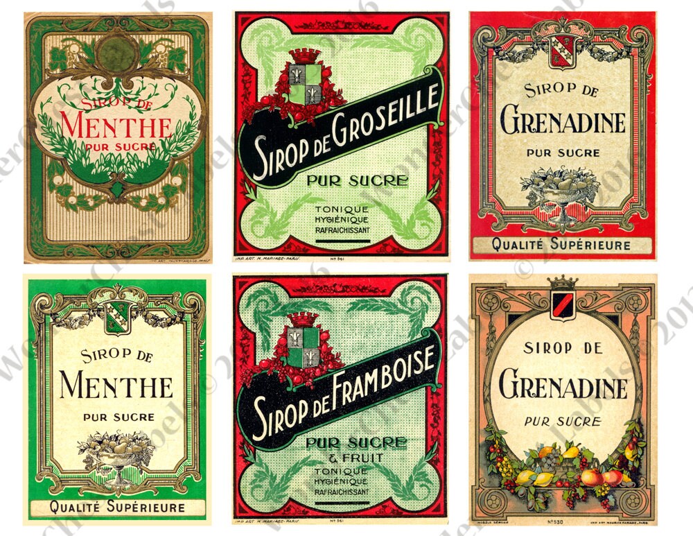 Vintage Food Labels Printable Digital Collage Instant | Etsy UK