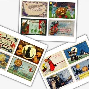 Halloween Postcards Huge Set #3, Printable Post Cards Instant Download ...