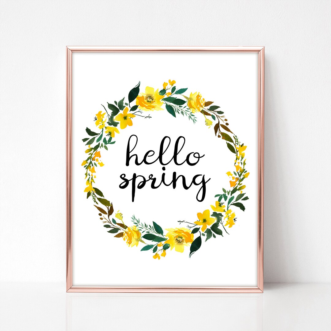 Hello Spring Floral Printable Art Instant Download, Flower Spring ...