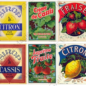 Vintage Food Labels Printable Digital Collage, Instant Download ...