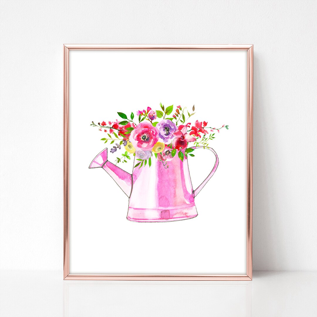 Spring Printable Art Instant Download, Watering Can With Flowers ...