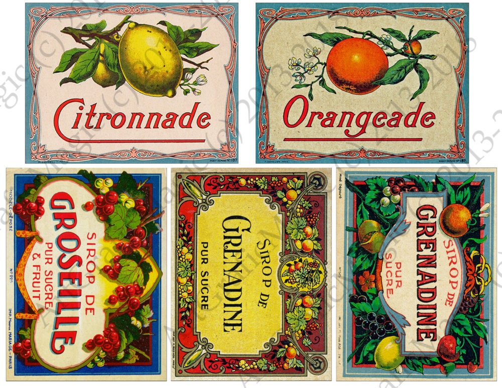 Vintage Food Labels Printable Digital Collage Instant | Etsy UK