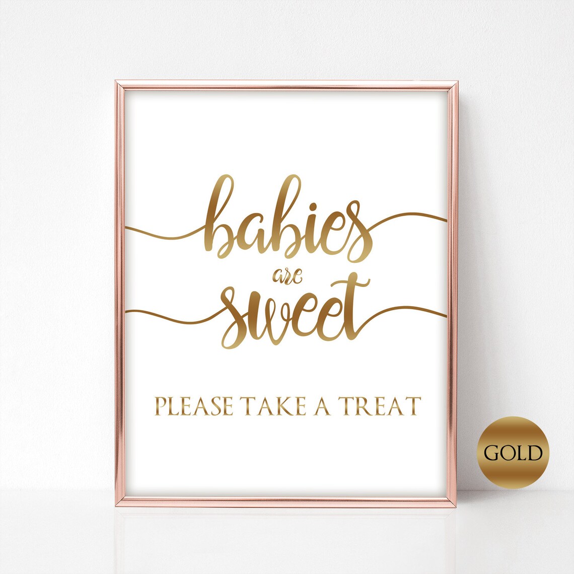 Golden Baby Shower Signs Printable Instant Download PDF, Gold Baby ...