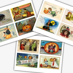 Halloween Postcards Huge Set #3, Printable Post Cards Instant Download ...