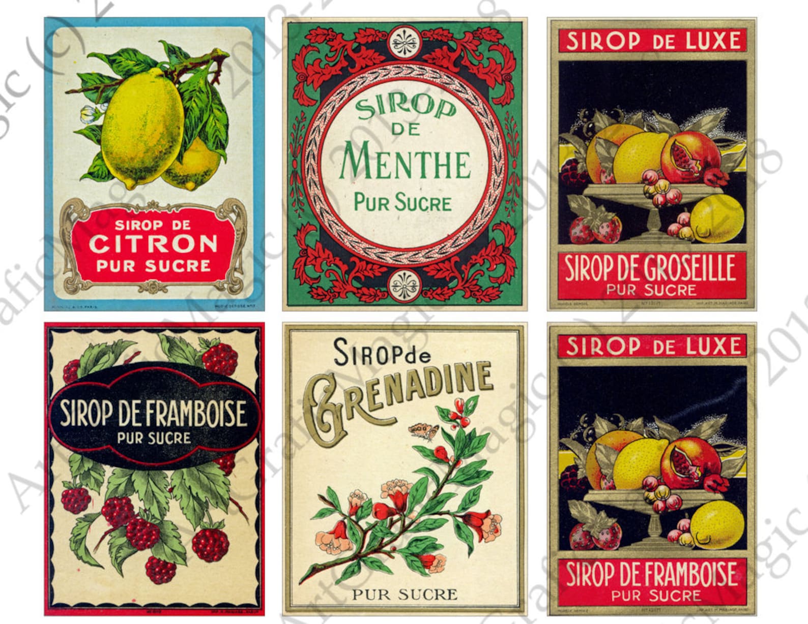 Vintage Food Labels Printable Digital Collage, Instant Download ...