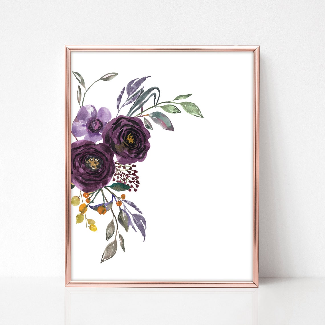 Purple Flower Downloadable Art Prints Set of 3 Printable | Etsy