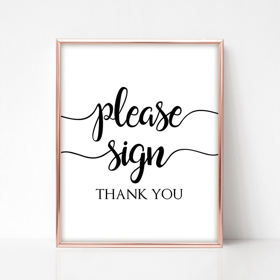 Please Sign, Printable Guest Book Sign, Guestbook Sign, Minimalist ...