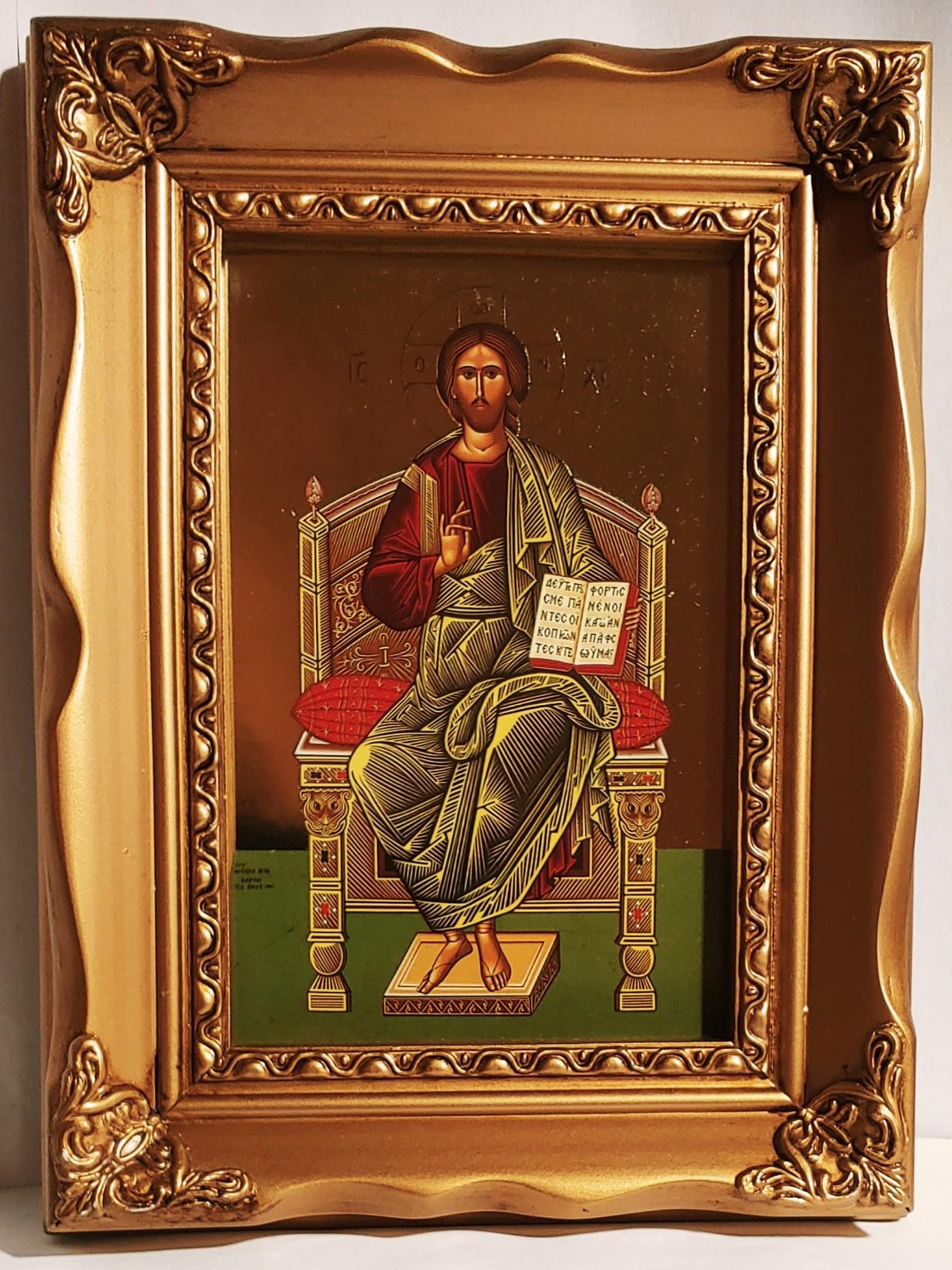 Jesus Christ on the Throne in Gold Frame 6x8inch - Etsy