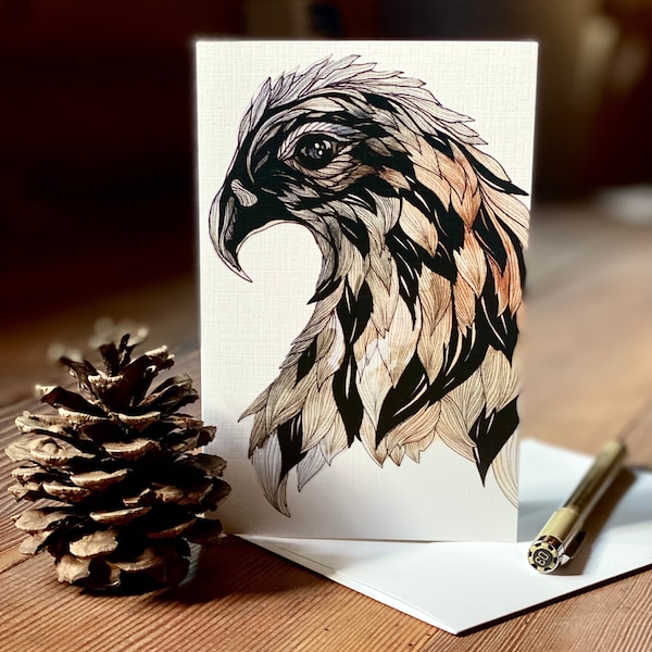 Hawk Greeting Card - Etsy