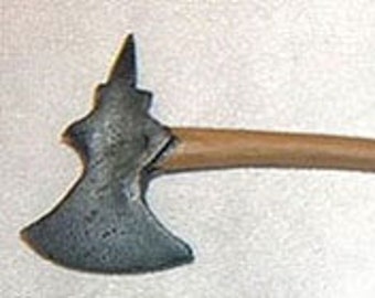 Dollhouse Miniature Battle Axe Large 1:12 Scale Pewter Curved Handle - Etsy
