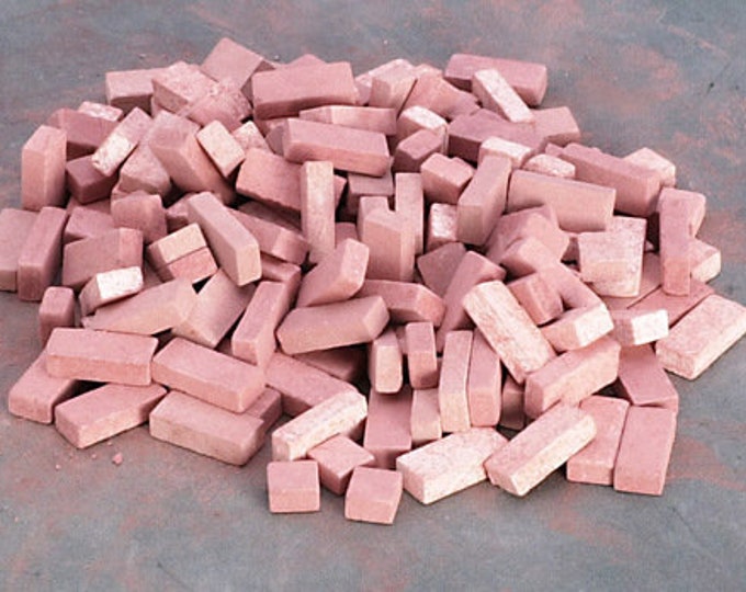 Miniature Red Bricks Kiln Fired Clay 285 Pieces 1:12 Scale Covers 72 Sq ...