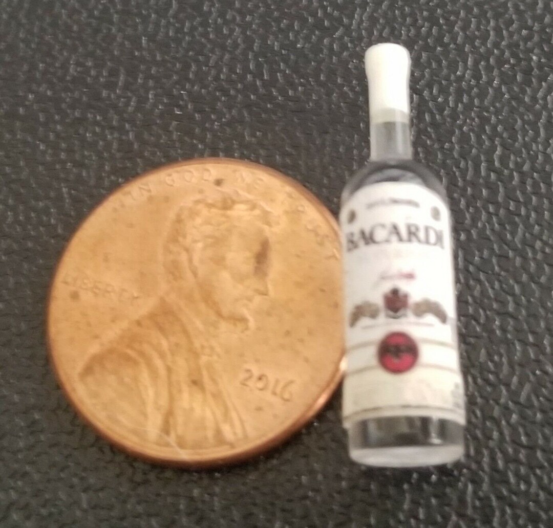 Dollhouse Miniature Bottle of Bacardi Rum - 1:12 Scale - Etsy