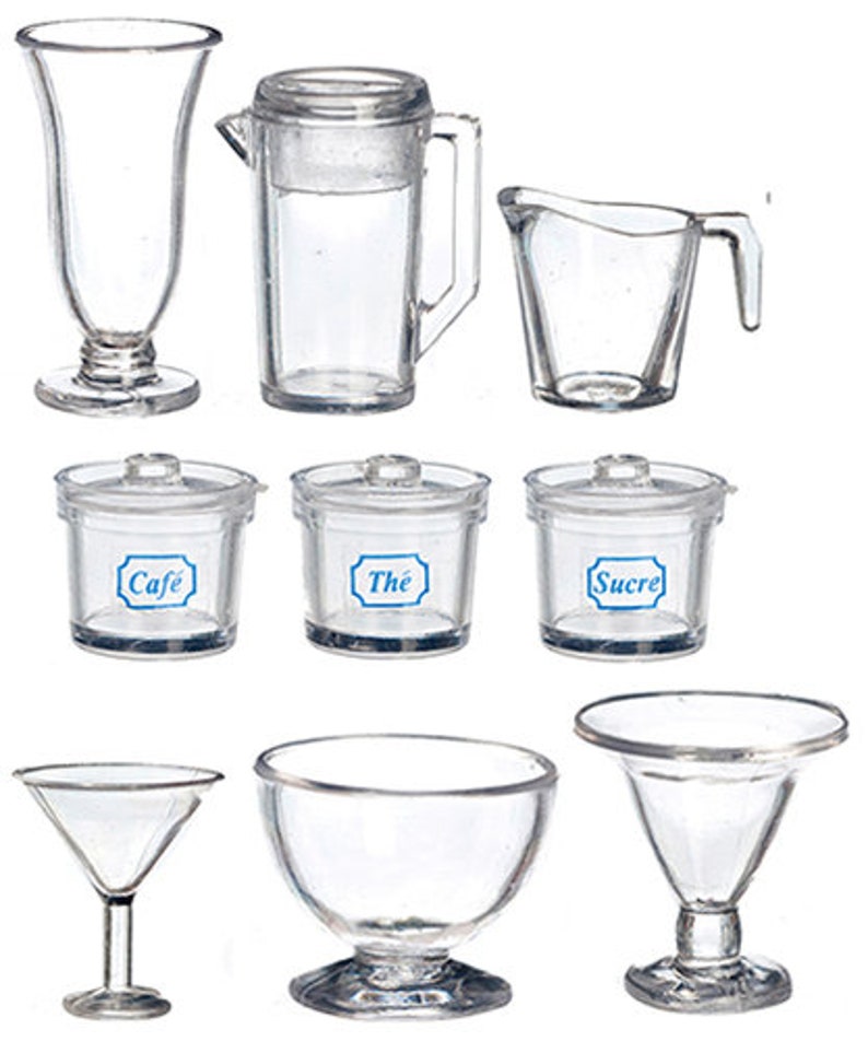 Dollhouse Miniature Glassware Set of 9 - 1:12 Scale Set #3 - Etsy