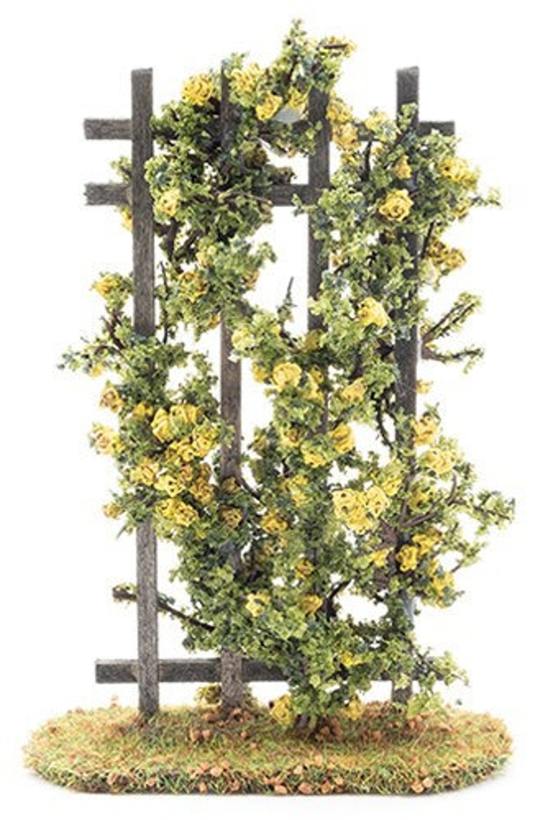 Dollhouse Miniature Trellis With Yellow Roses - 1:12 Scale - Etsy