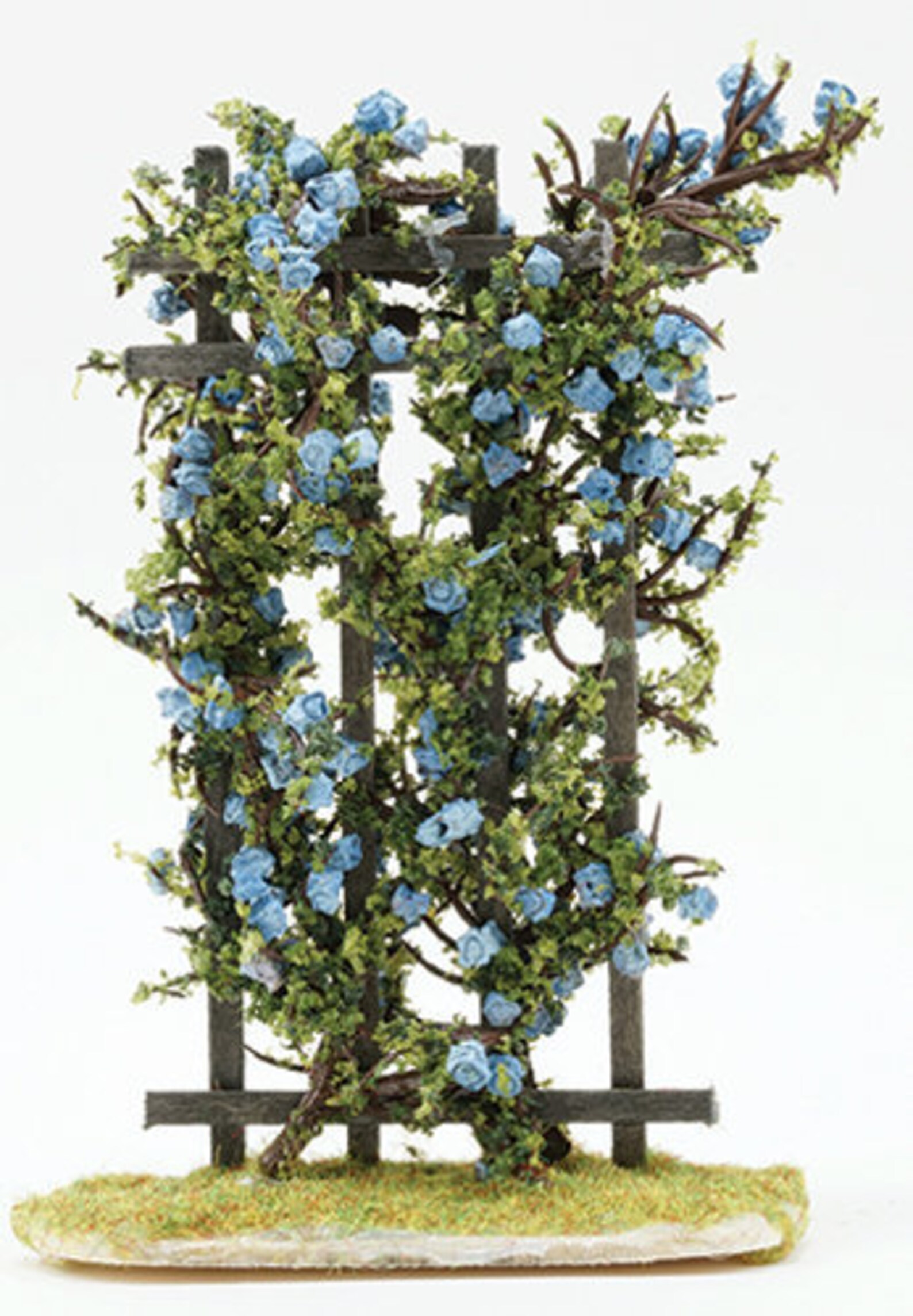Dollhouse Miniature Trellis With Blue Roses - 1:12 Scale - Etsy