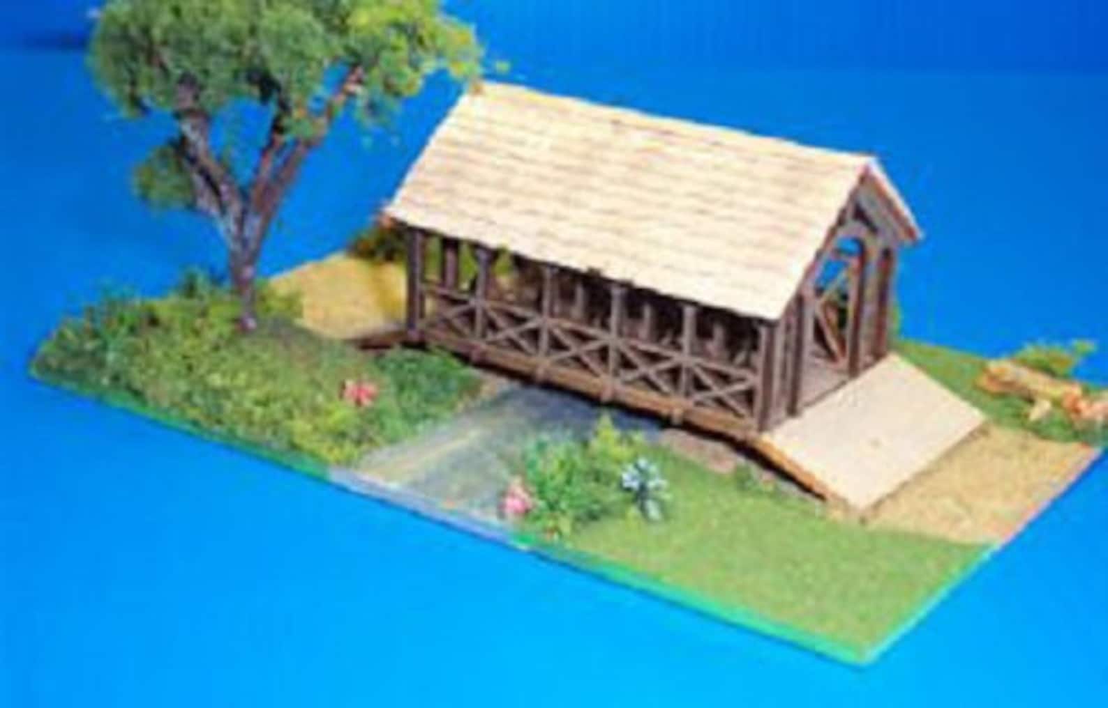 Dollhouse Miniature Covered Bridge Kit 1:144 Micro Scale - Etsy
