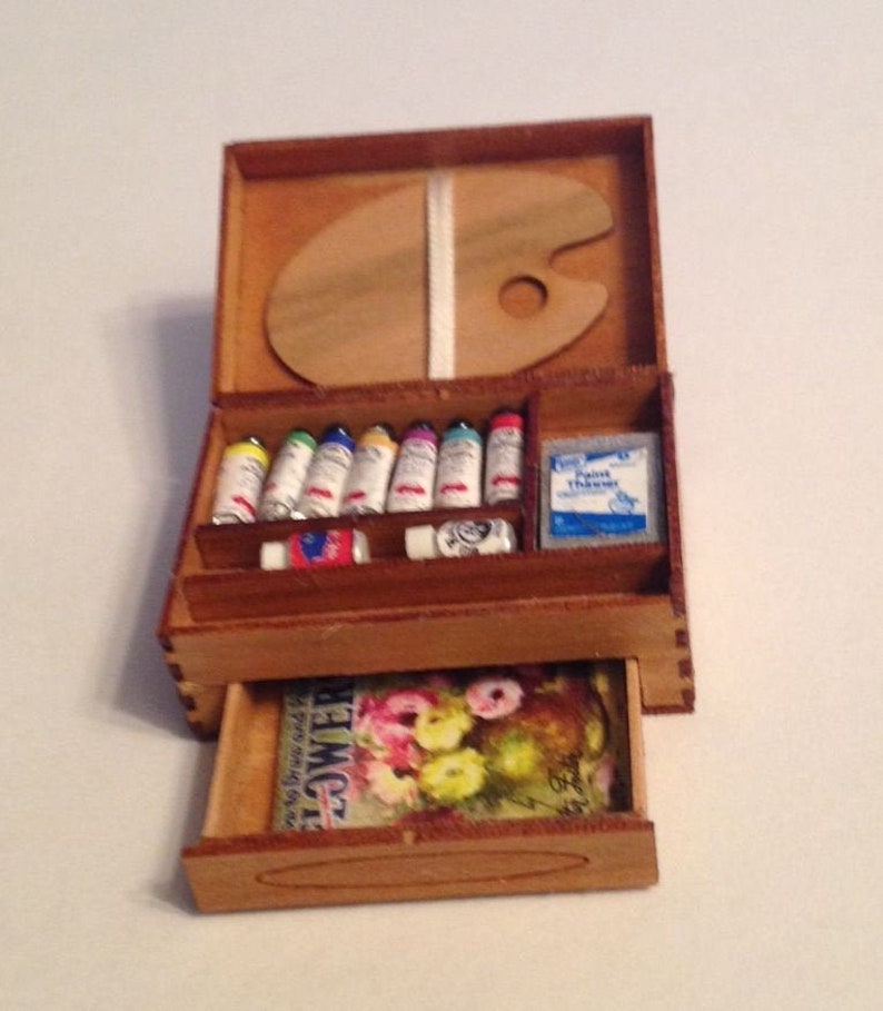 Dollhouse Miniature Artist Paint Box With Drawer Kit - 1:12 Scale - Etsy
