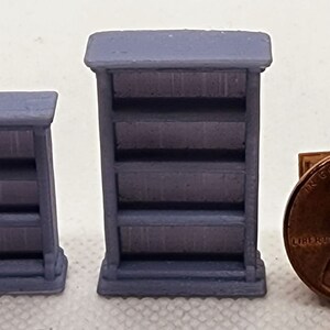 Dollhouse Miniature Quarter Scale Short Bookshelf / Bookcase -- 1:48 ...