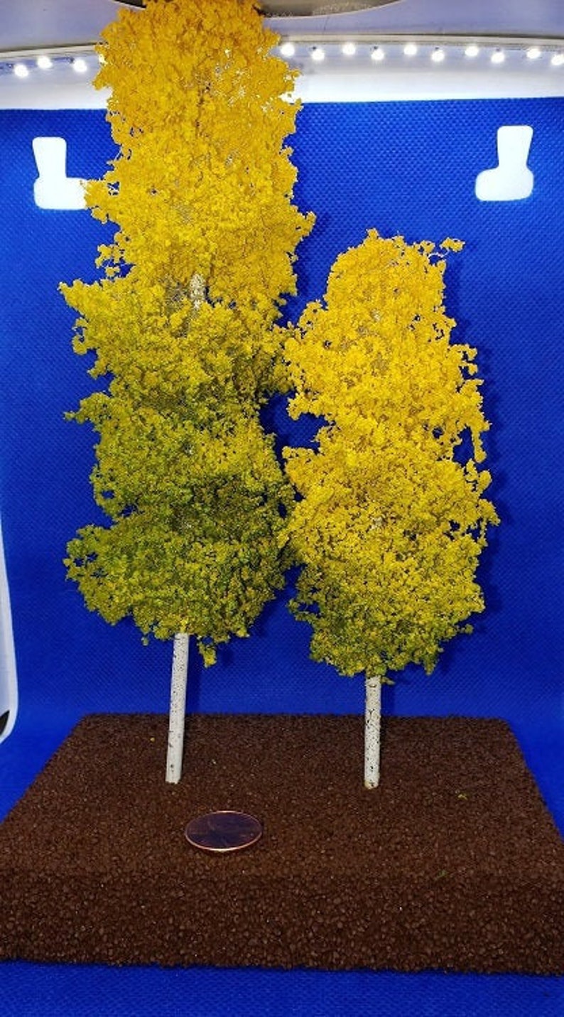 Dollhouse Miniature Pair of Late Summer Aspen Trees - 6" and 9" Tall - Etsy