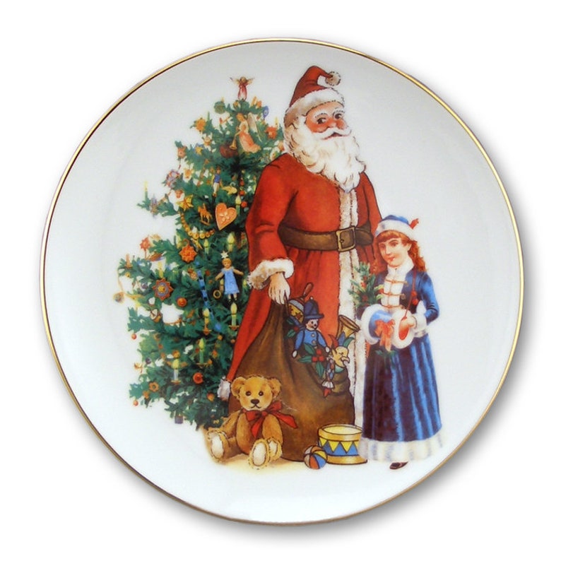 Reutter Porzellan Porcelain Santa Cookie Plate / Dish NEW | Etsy