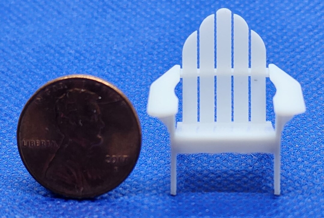 Dollhouse Miniature Quarter Scale Adirondack Chair in White - 1:48 - Etsy
