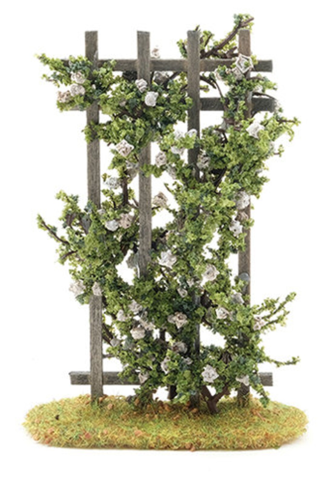 Dollhouse Miniature Trellis With White Roses - 1:12 Scale - Etsy