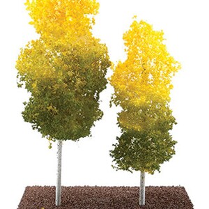 Dollhouse Miniature Pair of Late Summer Aspen Trees - 6" and 9" Tall - Etsy