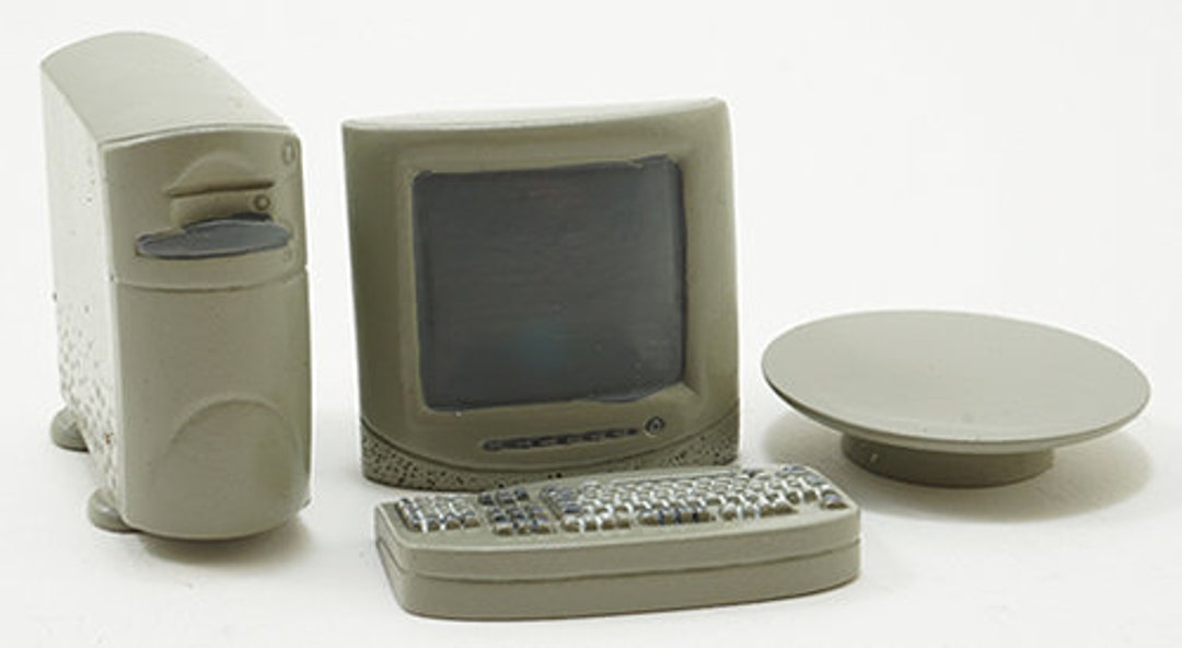 Dollhouse Miniature Computer Set - 4 Pieces - 1:12 Scale - Etsy