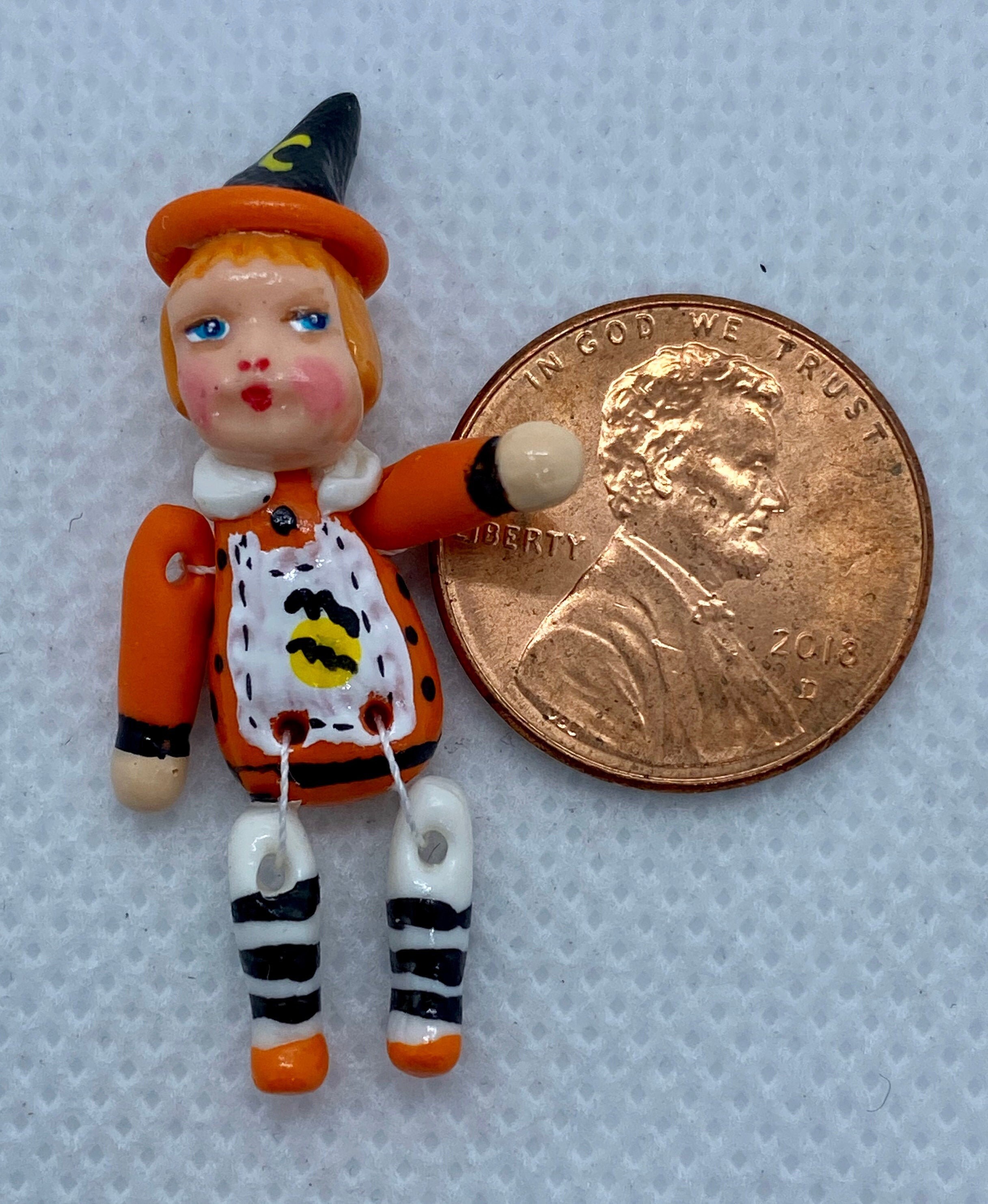 Dollhouse Miniature Halloween Boy Witch Jointed Doll for Your - Etsy