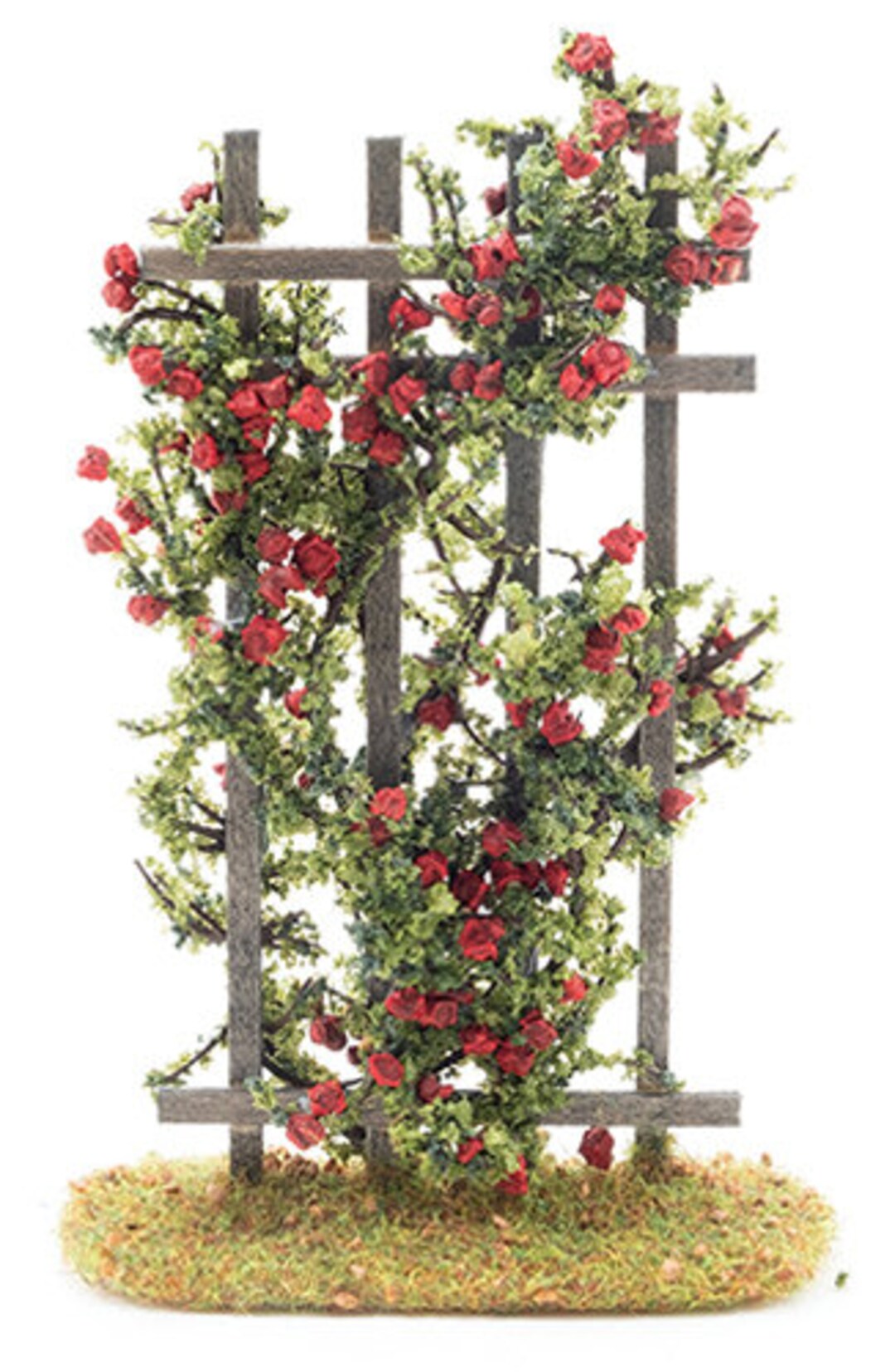 Dollhouse Miniature Trellis With Red Roses - 1:12 Scale - Etsy