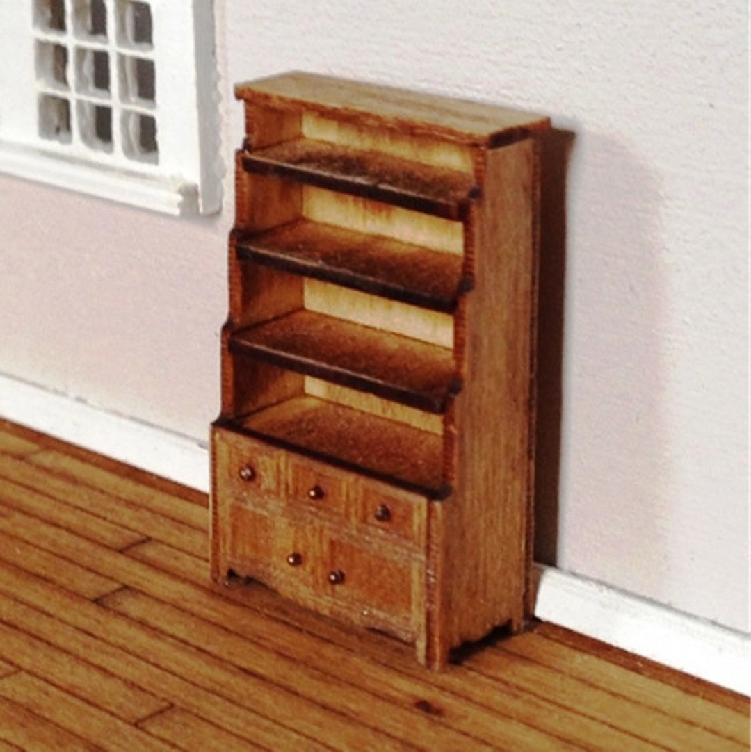 Dollhouse Miniature Quarter Scale Ptarmigan Bookcase With Chest KIT ...