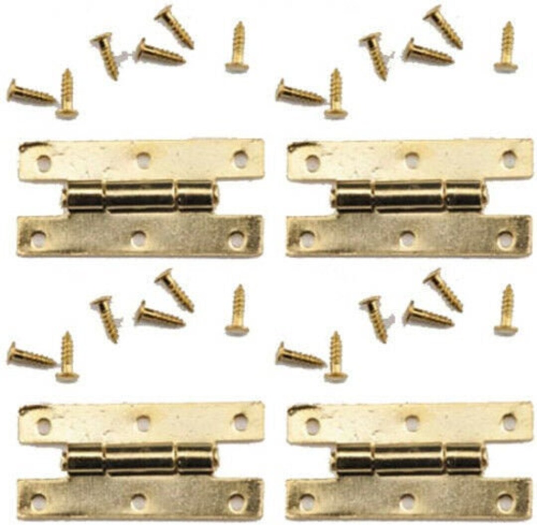 Dollhouse Miniature "h" Hinges With Nails - Brass - (4 Pk) - #05666 - 1 ...
