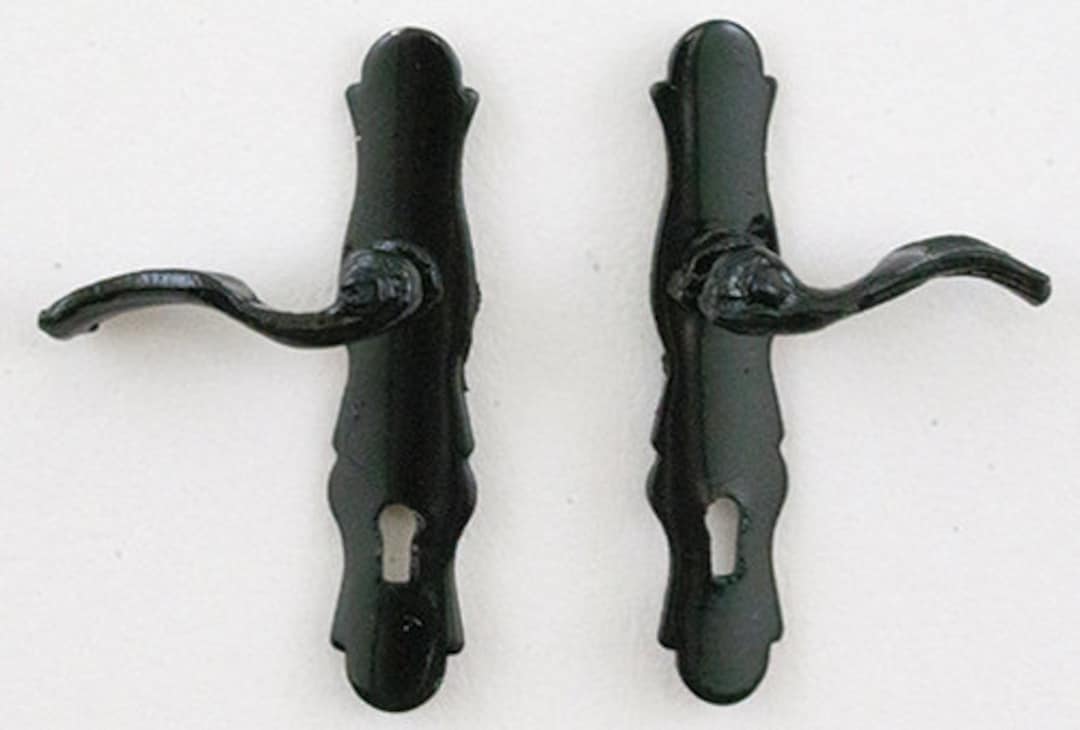 Dollhouse Miniature French Door Levers - Dark Pewter - (2 Pk) -- 1:12 ...