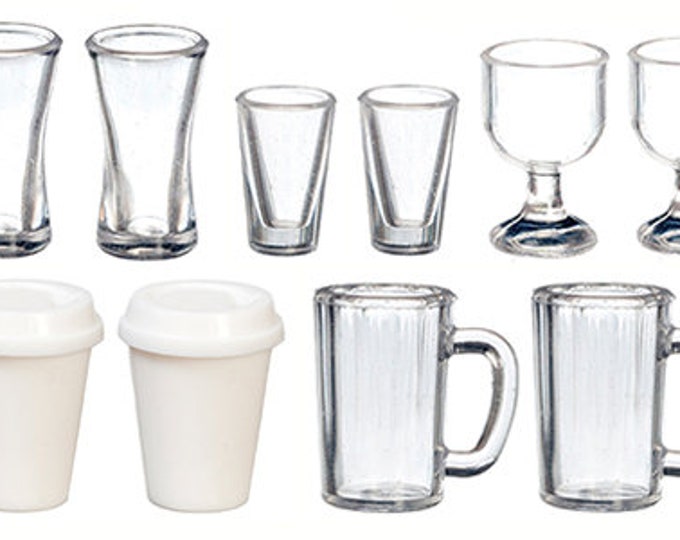 Dollhouse Miniature Glassware Set of 10 1:12 Scale Set 1 - Etsy