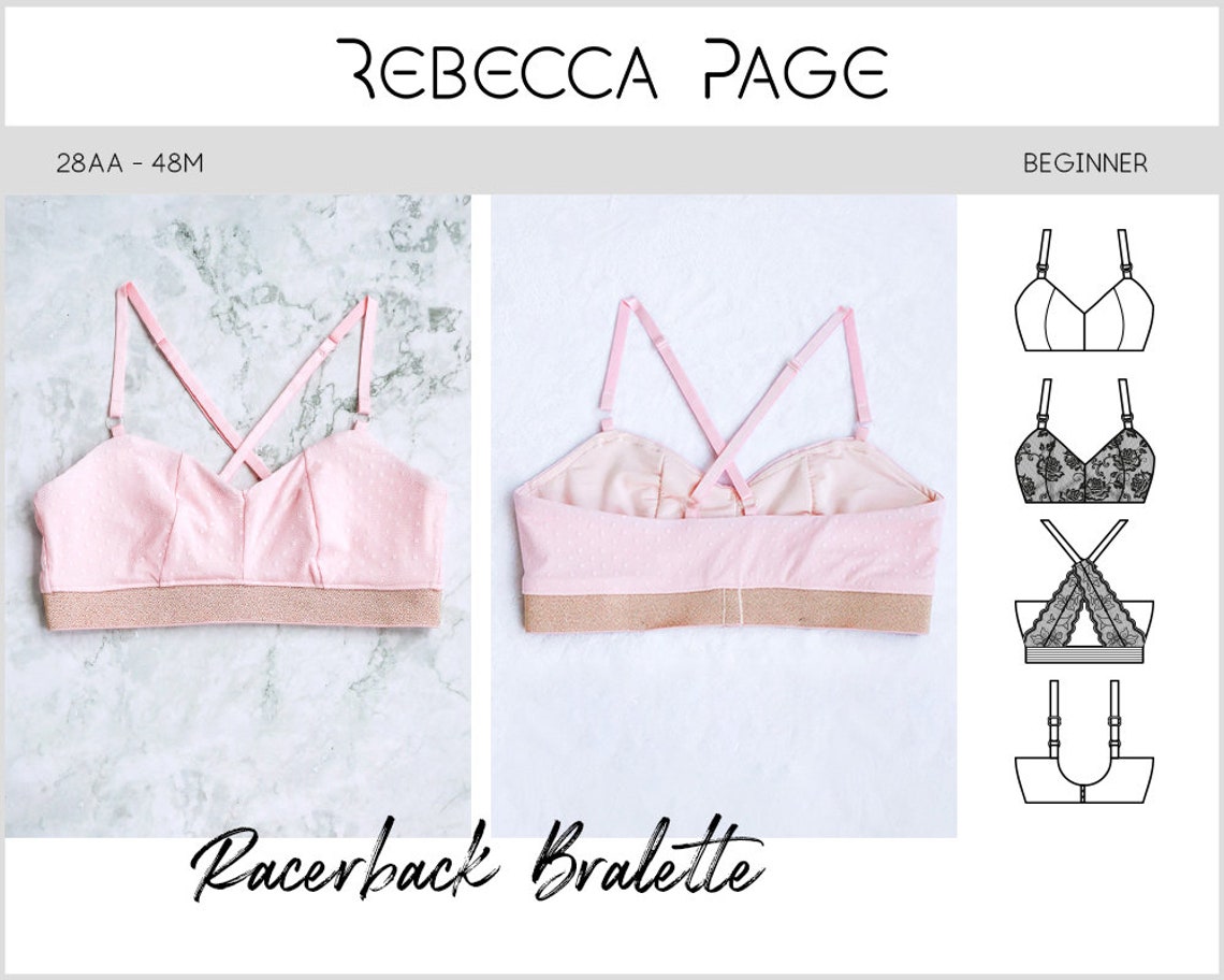 Racerback Bralette PDF Sewing Pattern Bra Pattern Comfy - Etsy