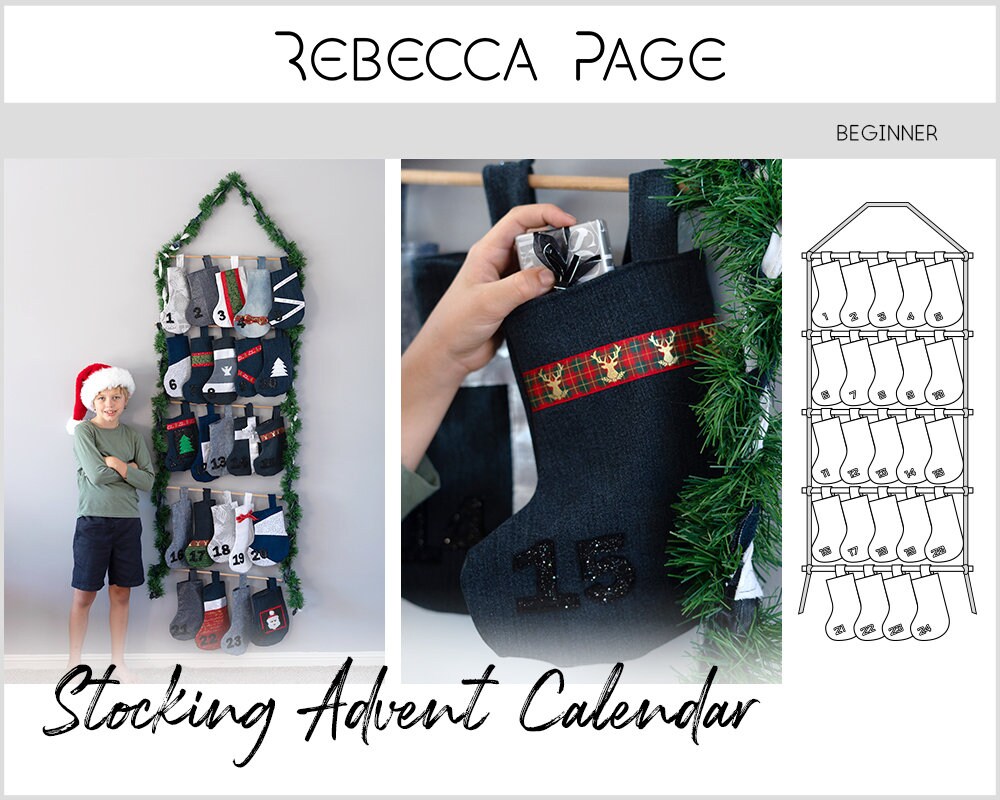 Stocking Advent Calendar PDF Sewing Pattern Holiday Pattern | Etsy