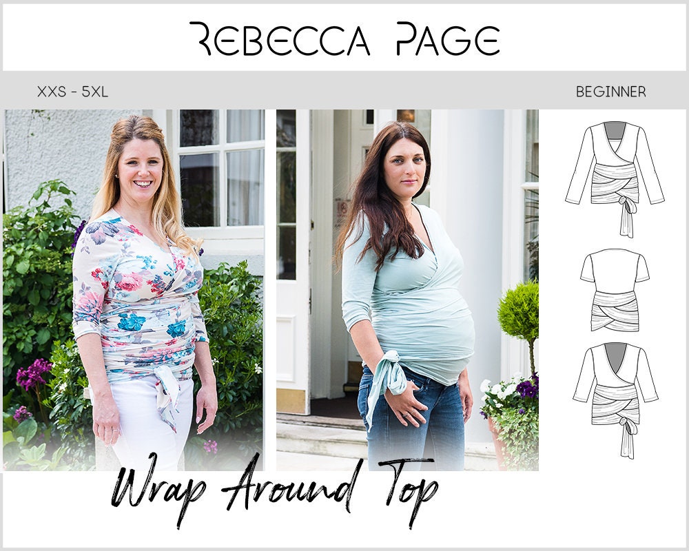 Wrap Around PDF Sewing Pattern Blouse Pattern Wrap Top | Etsy