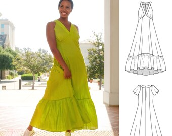 Flowy Dress Pattern | Etsy