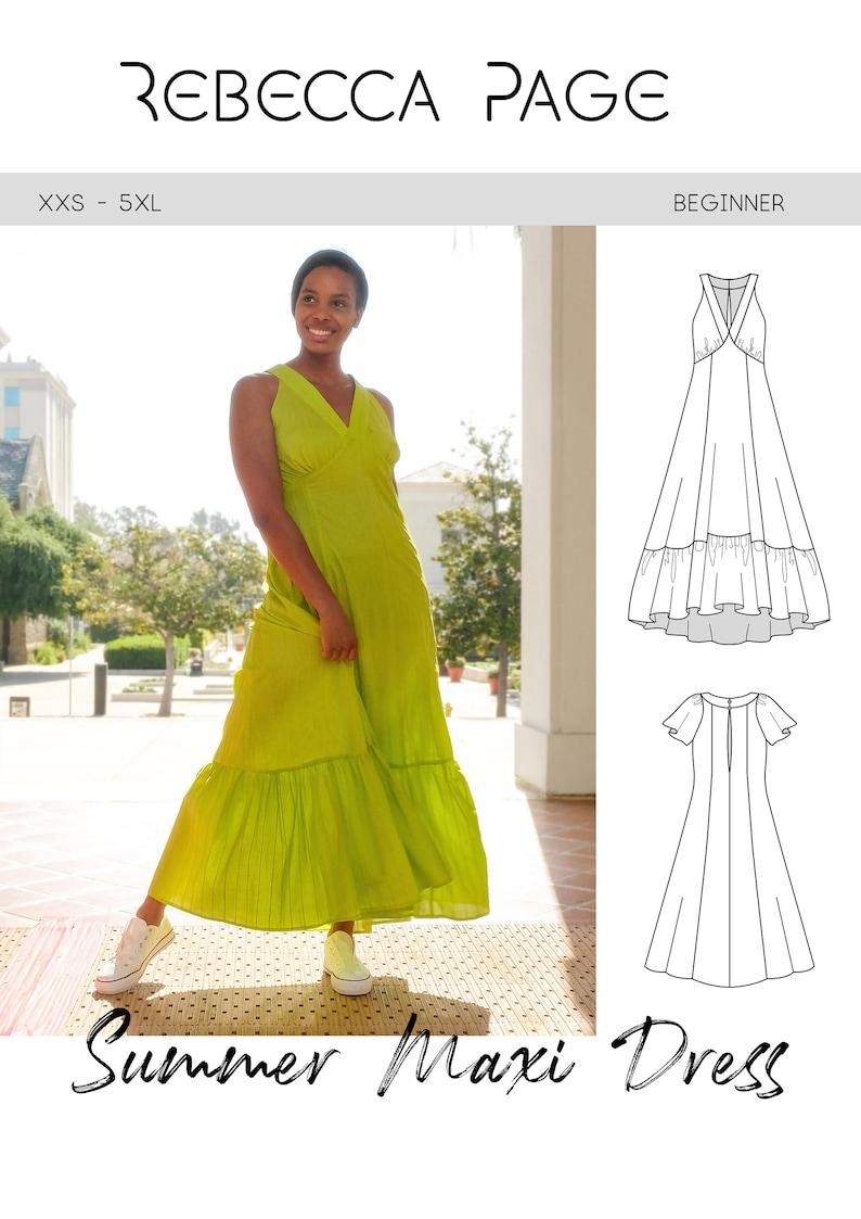Summer Maxi Dress PDF Sewing Pattern Maxi Pattern Maxi - Etsy