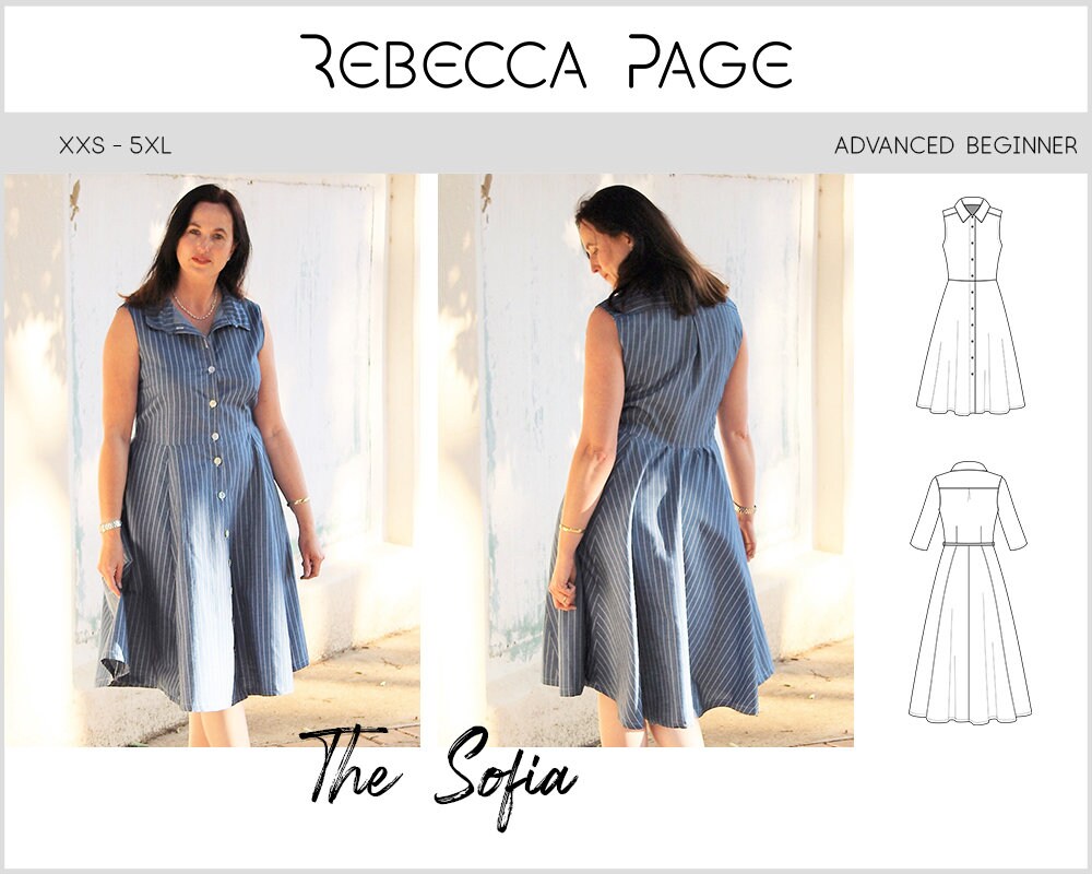 The Sofia PDF Sewing Pattern Collar Pattern Shirt Dress | Etsy