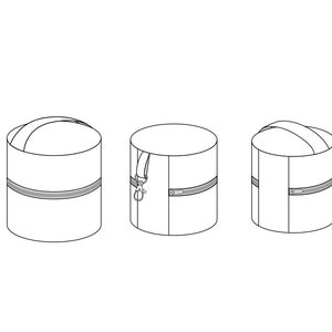 Round Zip Bags PDF Sewing Pattern - Bag Pattern, Zip Bags Pattern ...