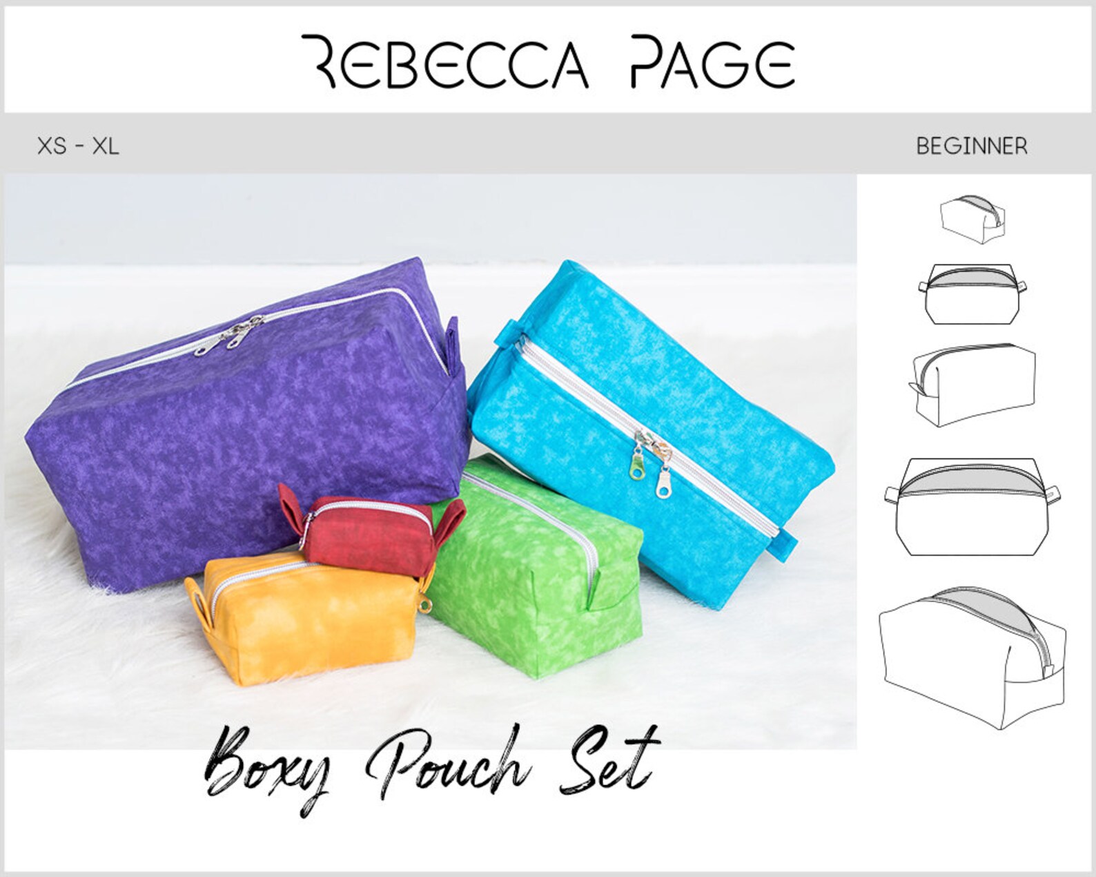 Boxy Pouch Set PDF Sewing Pattern Zip Storage Pattern Boxy - Etsy