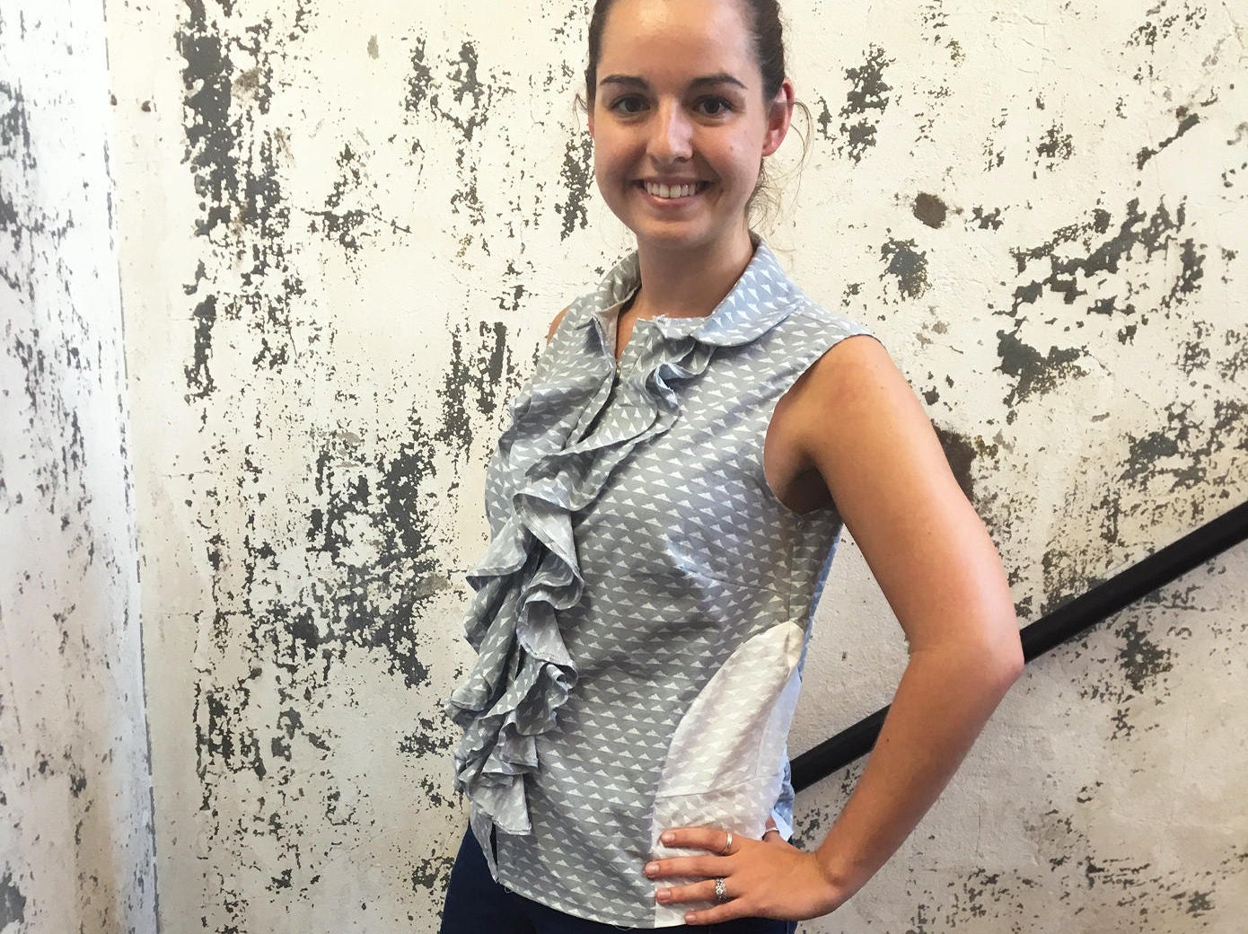 Riviera Ruffle Shirt PDF Sewing Pattern Ruffle Pattern | Etsy