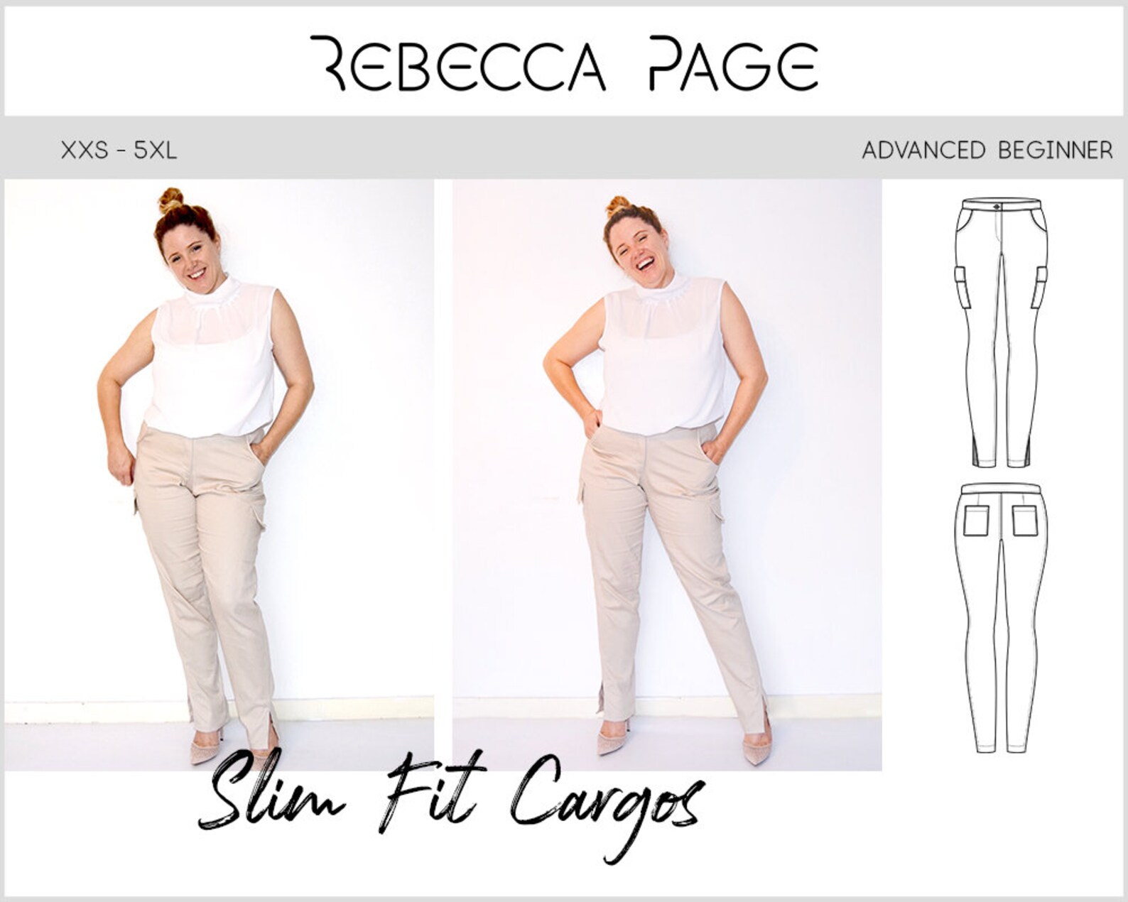 Slim Fit Cargos PDF Sewing Pattern Cargos Pattern Slim - Etsy