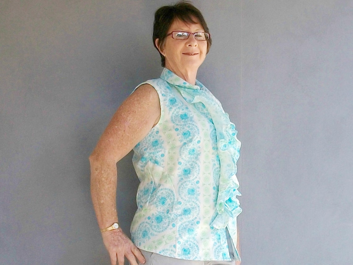 Riviera Ruffle Shirt PDF Sewing Pattern Ruffle Pattern | Etsy