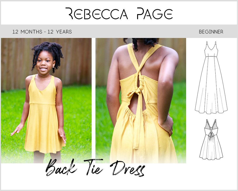 Back Tie Dress PDF Sewing Pattern Backless Pattern Tie | Etsy