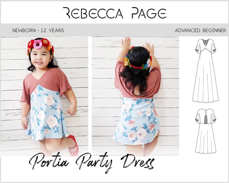 Portia Party Dress Add on PDF Sewing Pattern Dress Pattern - Etsy