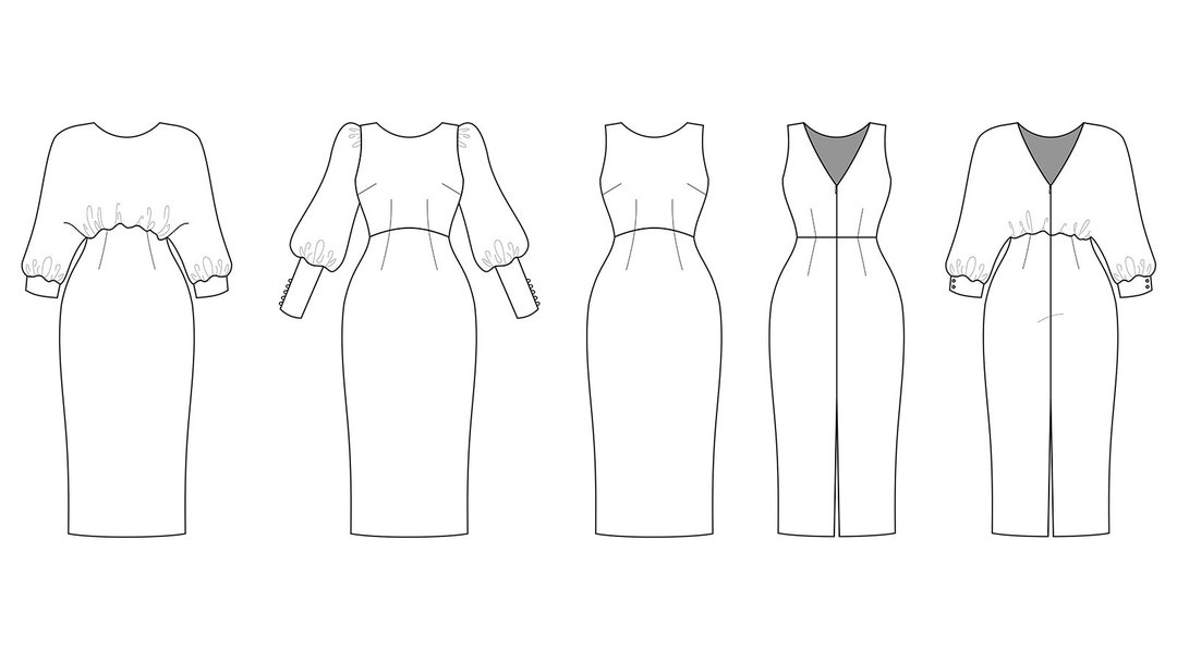 Penelope Pencil Dress PDF Sewing Pattern - Dress Pattern, Pencil Dress ...