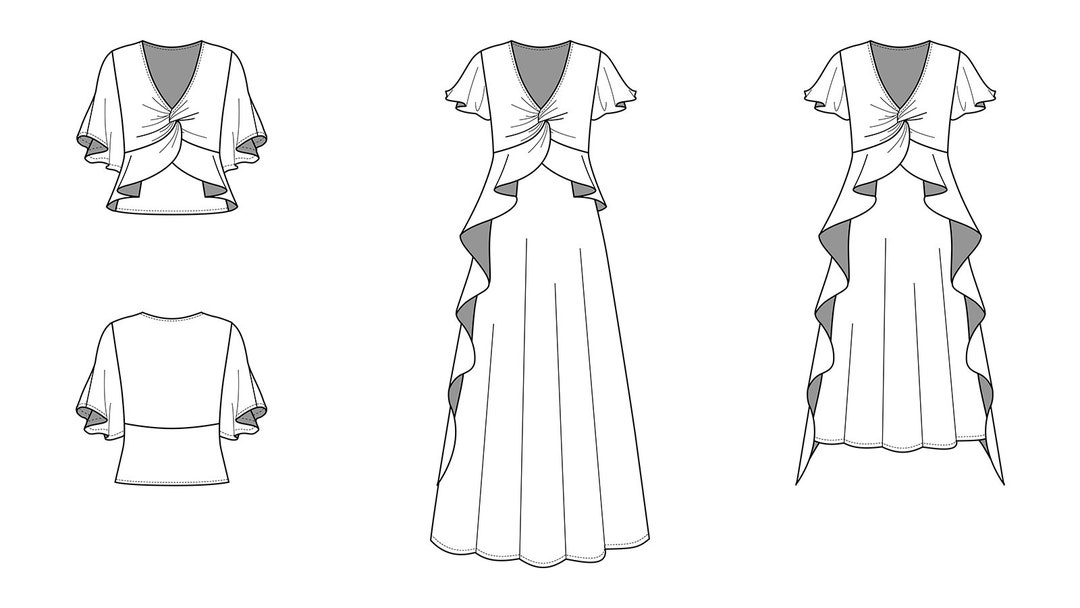 Mariella PDF Sewing Pattern Dress Pattern, Knit Dress Pattern ...